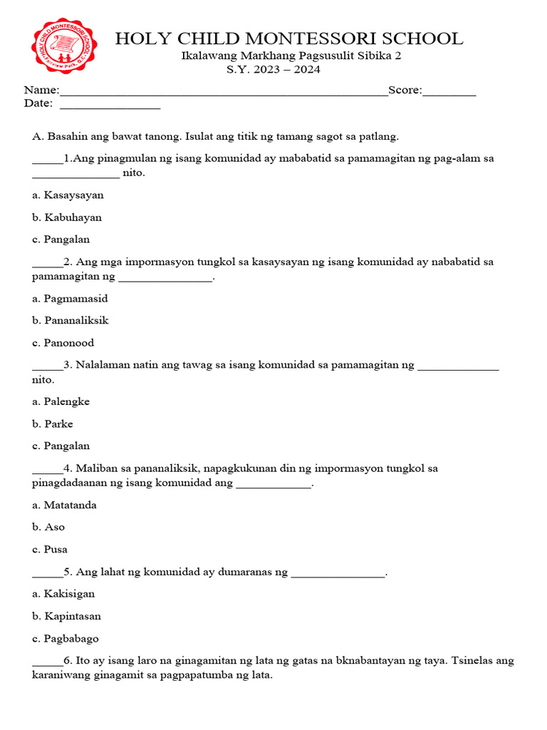 Sibika 2 2nd Grading | PDF