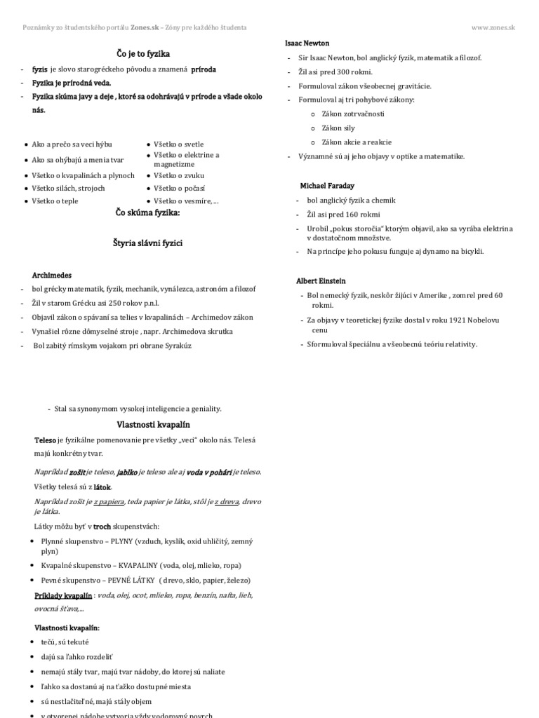 Poznamky Fyzika | PDF