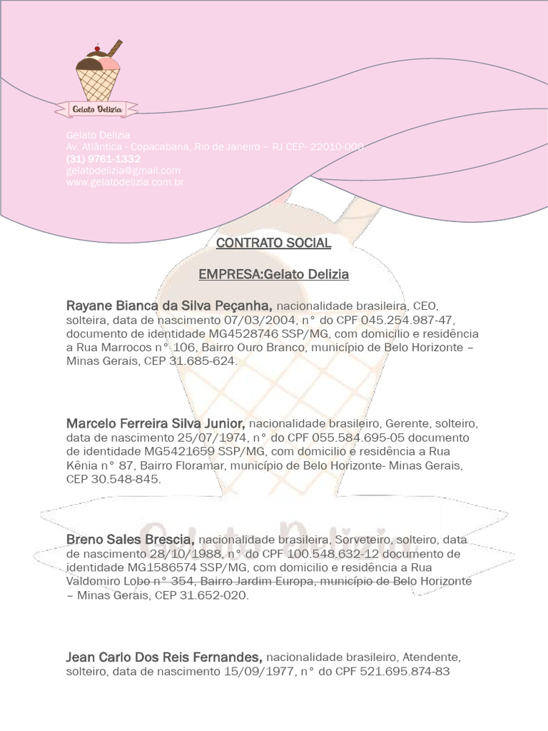 Gelato | Download grátis PDF | Direito Privado | Business