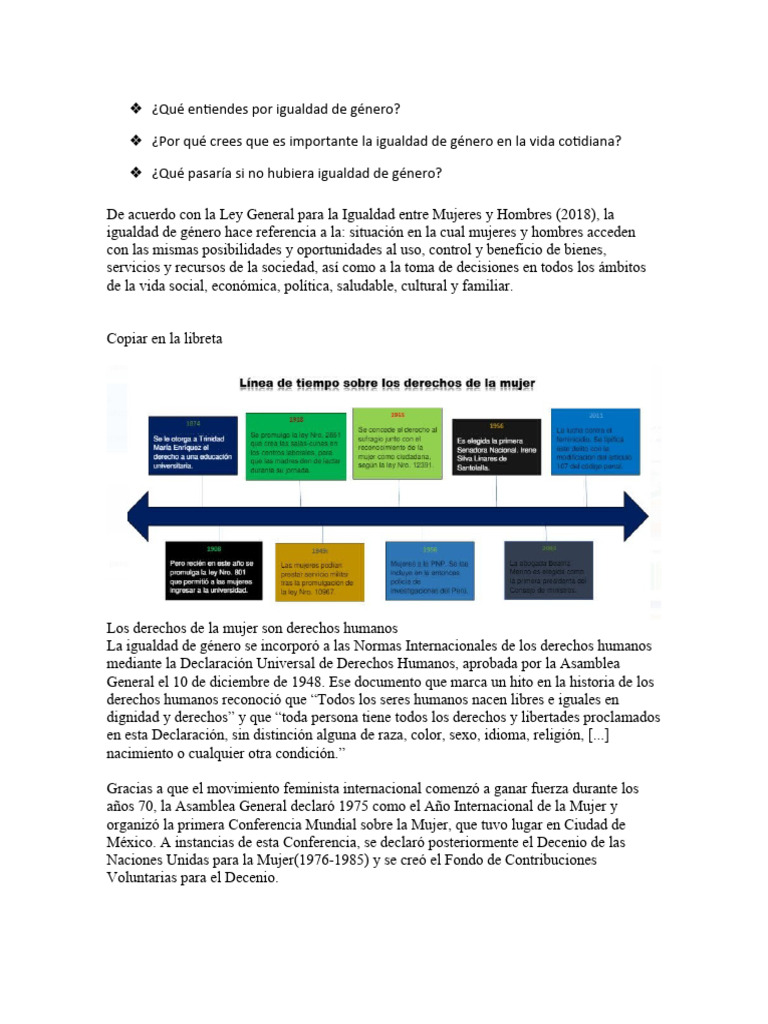 Importancia de la Igualdad de Género | PDF | Estudios de género ...