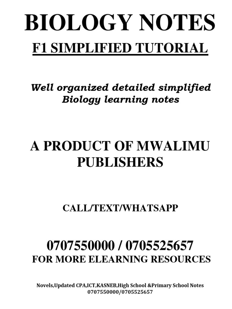 Biology Form 1 Notes | PDF | Osmosis | Leaf