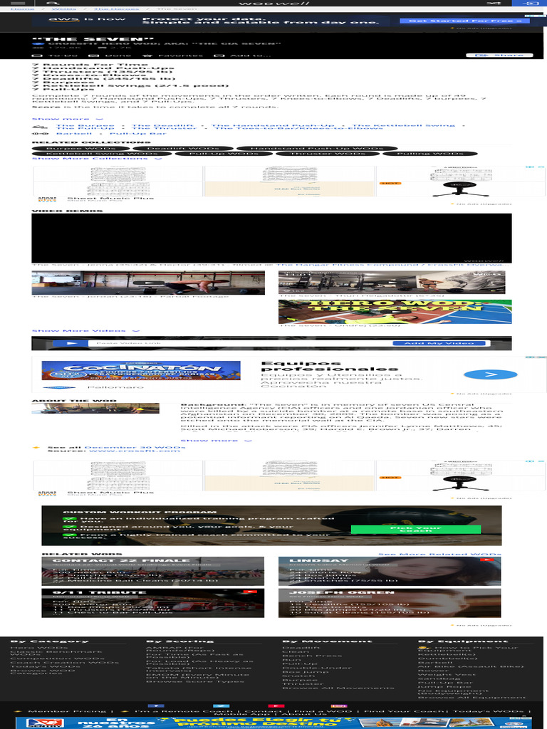 The Seven Workout, Functional Fitness WOD WODwell | PDF | Management Of ...