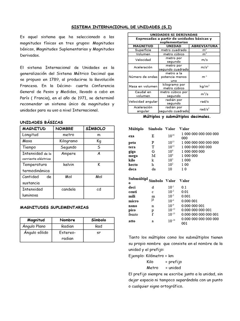 Sistema Internacional de Unidades | PDF | Sistema Internacional de Unidades | Kilogramo