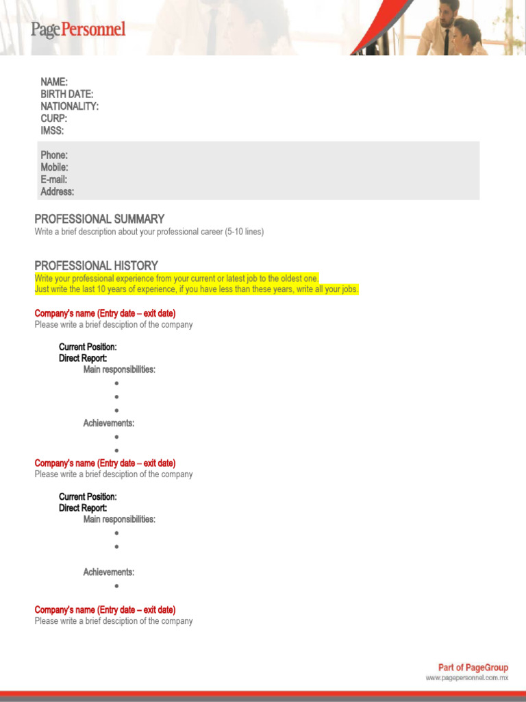 Resume PP Format | PDF | Economies | Employee Relations