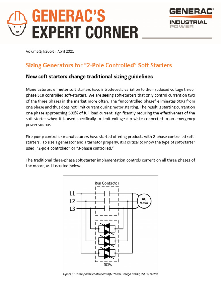 2P vs. 3P Soft Starters Gen Sizing | PDF | Manufactured Goods ...