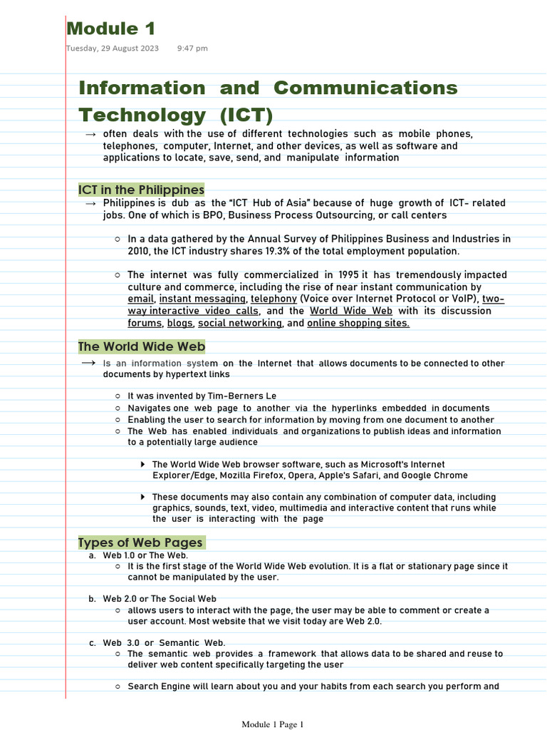 Emp Tech (Quarter 1, Module 1) | PDF | Internet | World Wide Web