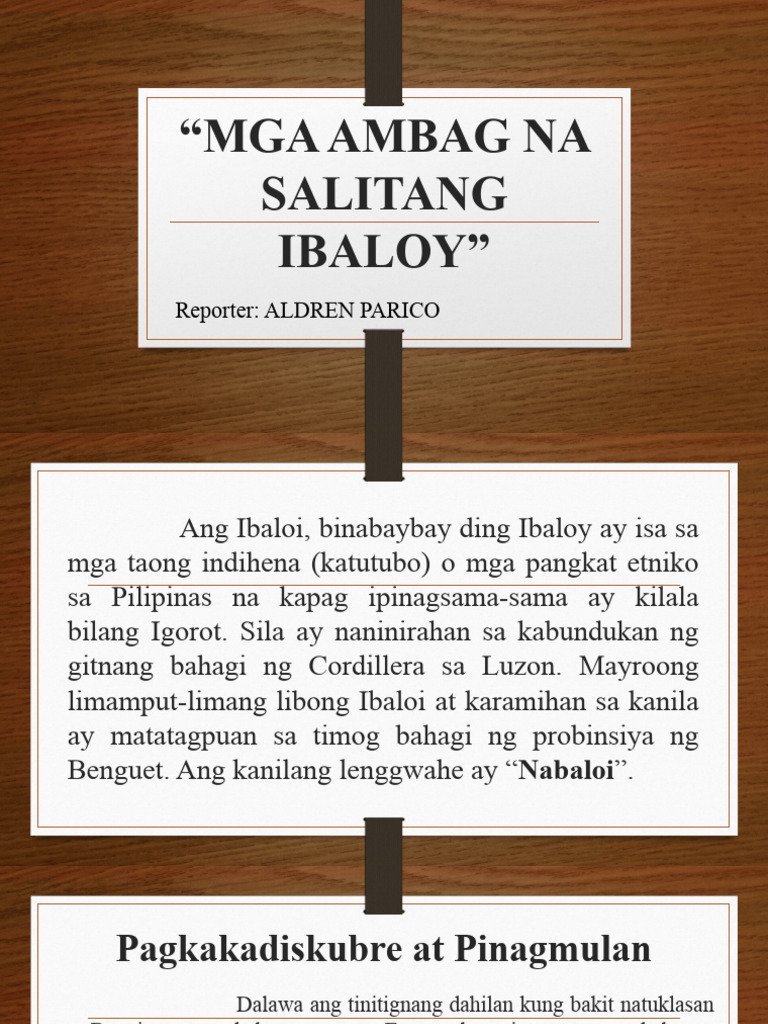 AldrenParico - MGA AMBAG NA SALITANG IBALOY | PDF