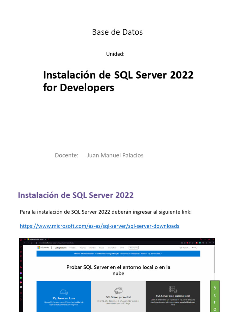 Instalación de SQL Server 2022 | PDF | Negocios | Tecnología