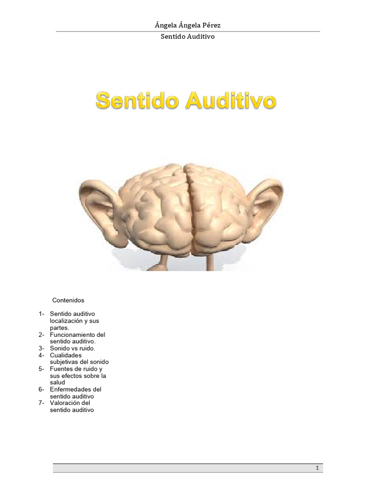 Microsoft Word - +sentido Auditivo | PDF | Oído | Sonido