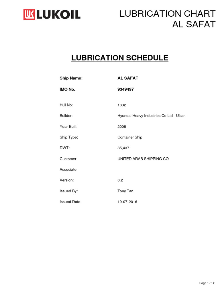 Lub Oil Chart | Download Free PDF | Vehicle Parts | Vehicle Technology