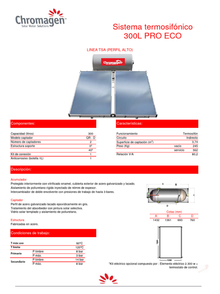 Chromagen Termosifonico 300 Litros | PDF