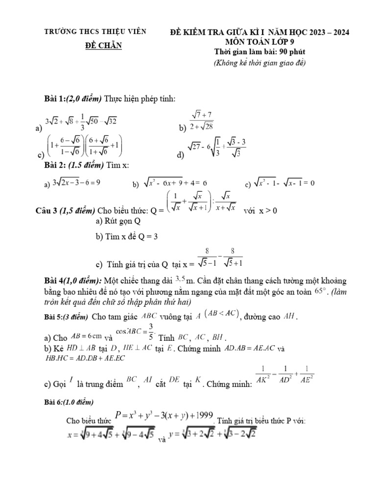 Kiem Tra Giua HK1 2t | PDF