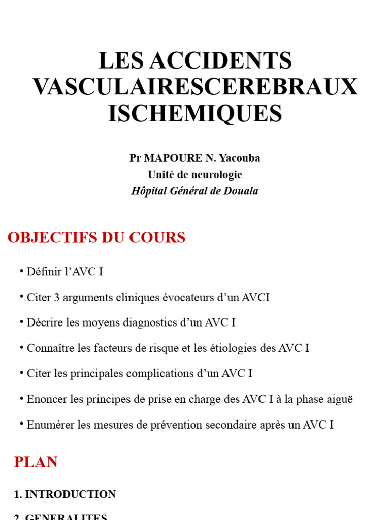 AVC Ischémique | PDF | Accident vasculaire cérébral | Médecine clinique