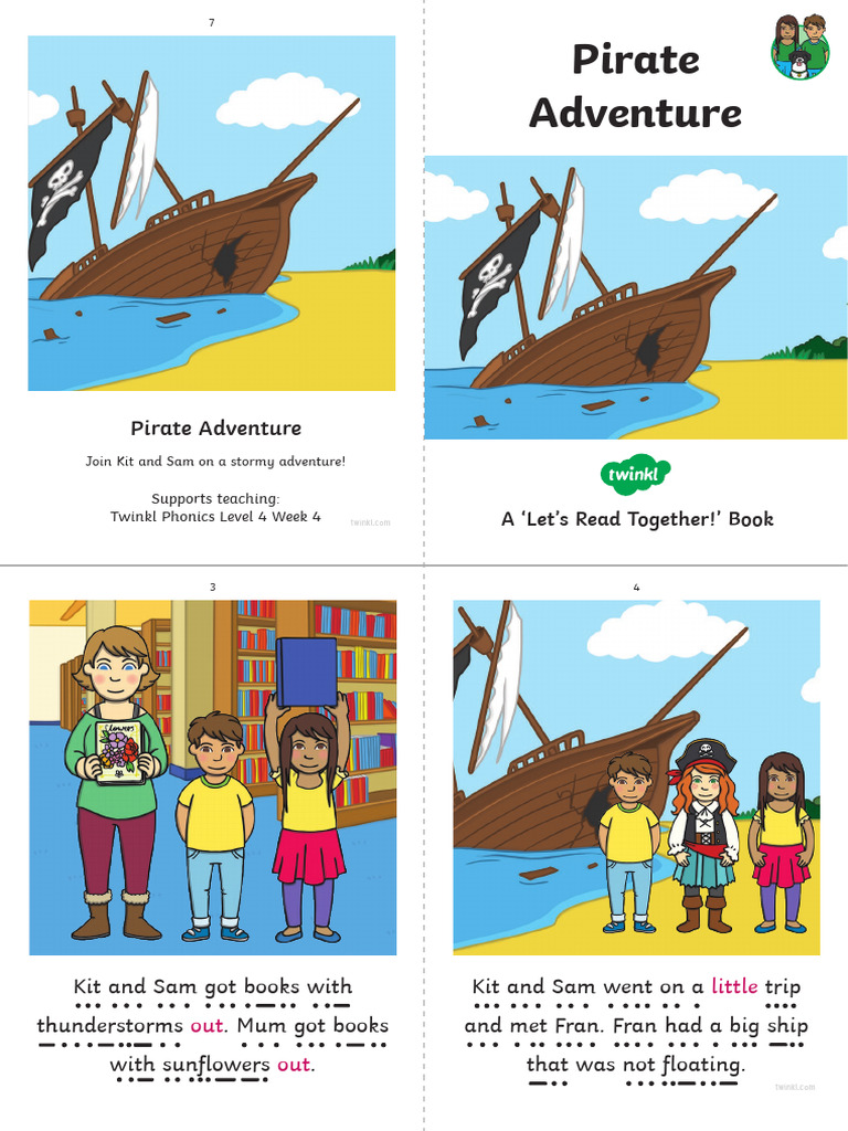 Pirate Adventure Reading Minibook | PDF
