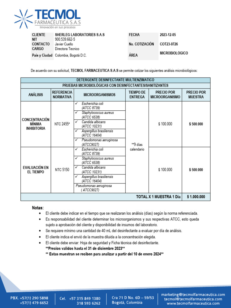 COT23-0726 Tecmol | PDF | Bacilo | Microbiología