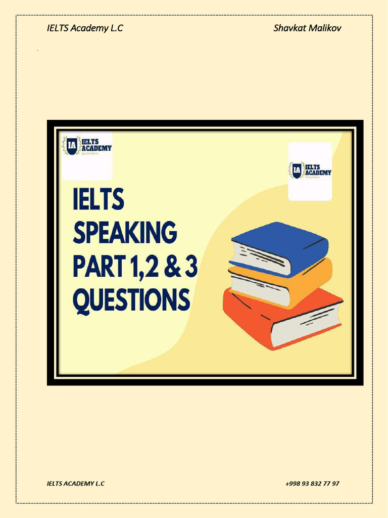 Speaking Questions Book | PDF | Leisure | Advertising