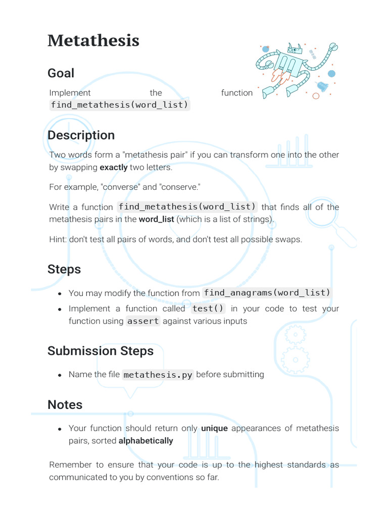 Metathesis | PDF | Teaching Methods & Materials | Technology & Engineering