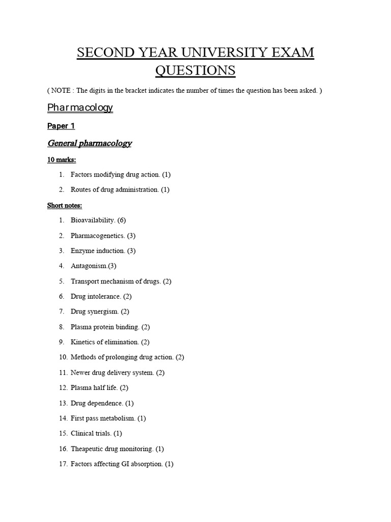 2nd University Exam Questions | PDF