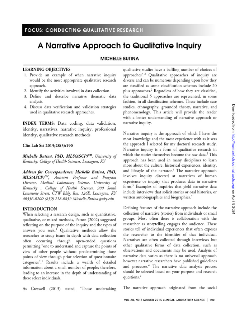 190 Full | PDF | Qualitative Research | Narrative