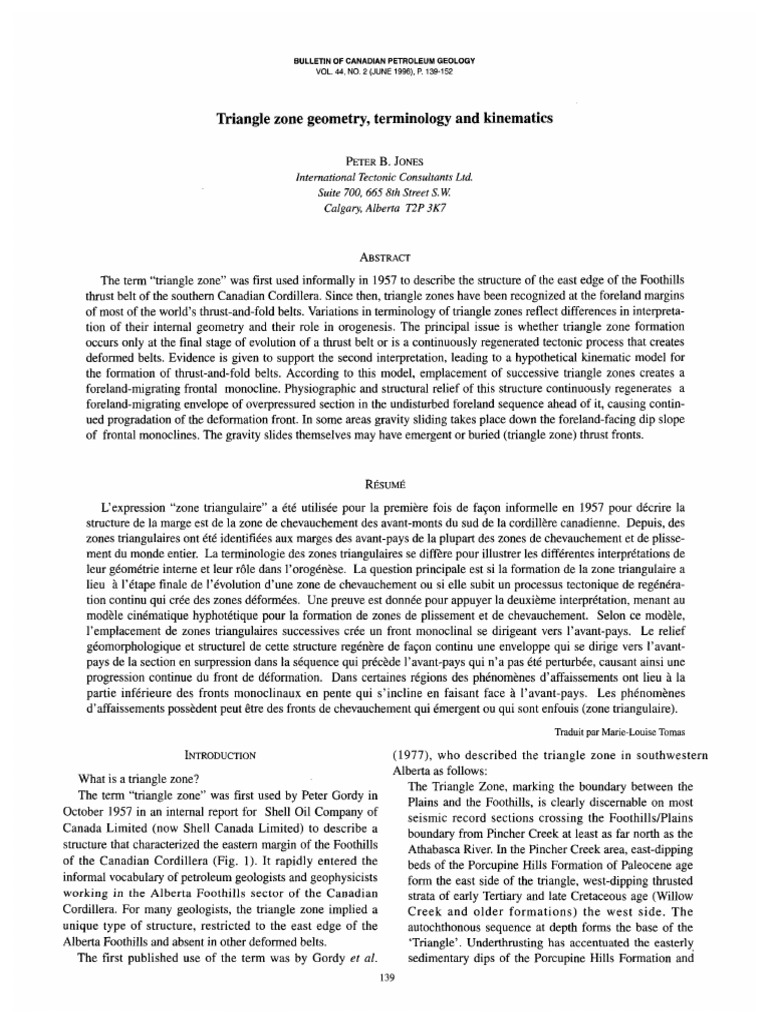 Triangle Zone Geometry and Kinematics | PDF | Earth Sciences ...