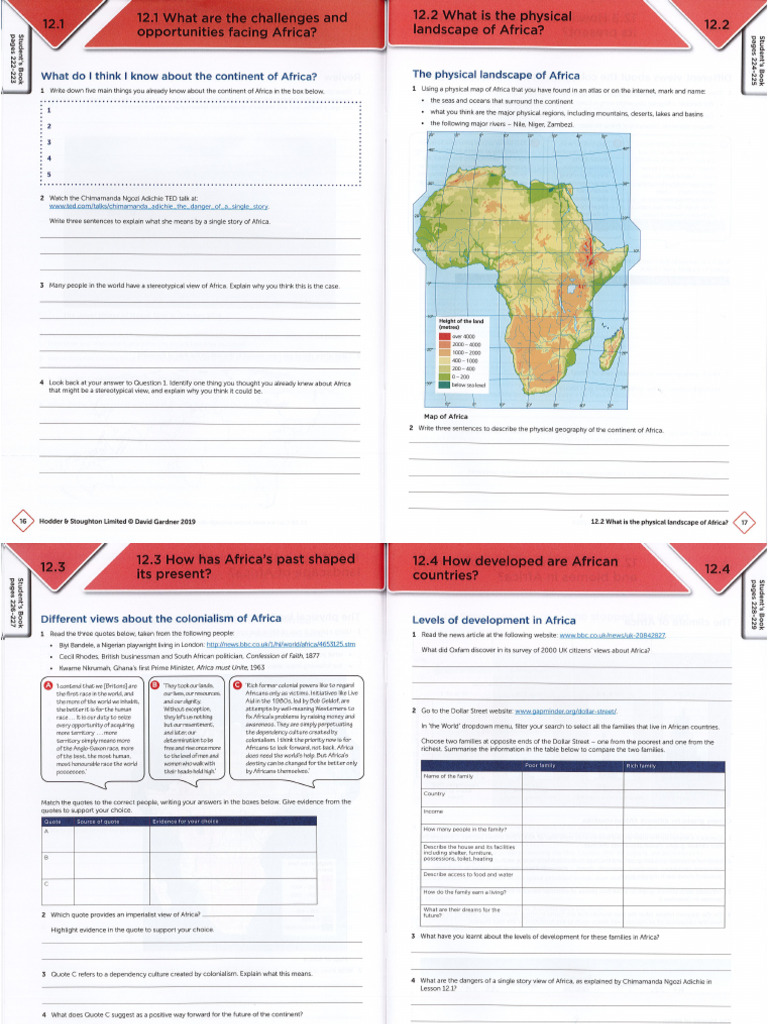 Africa Tasks | PDF