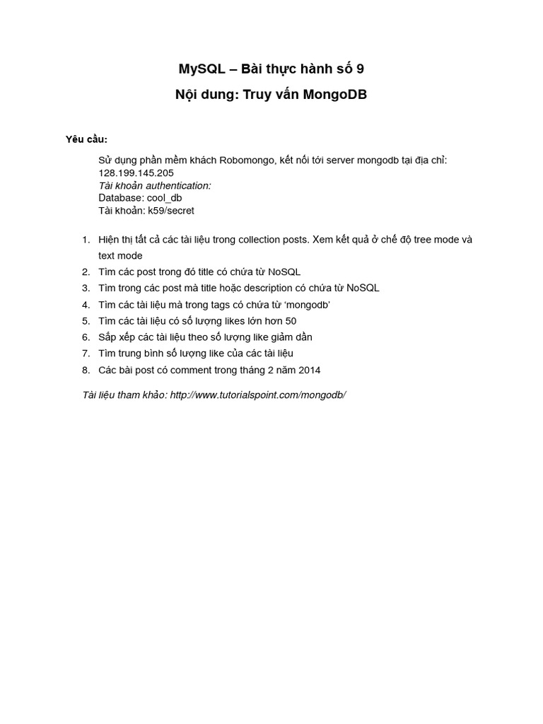 Lab 09 MongoDB | PDF