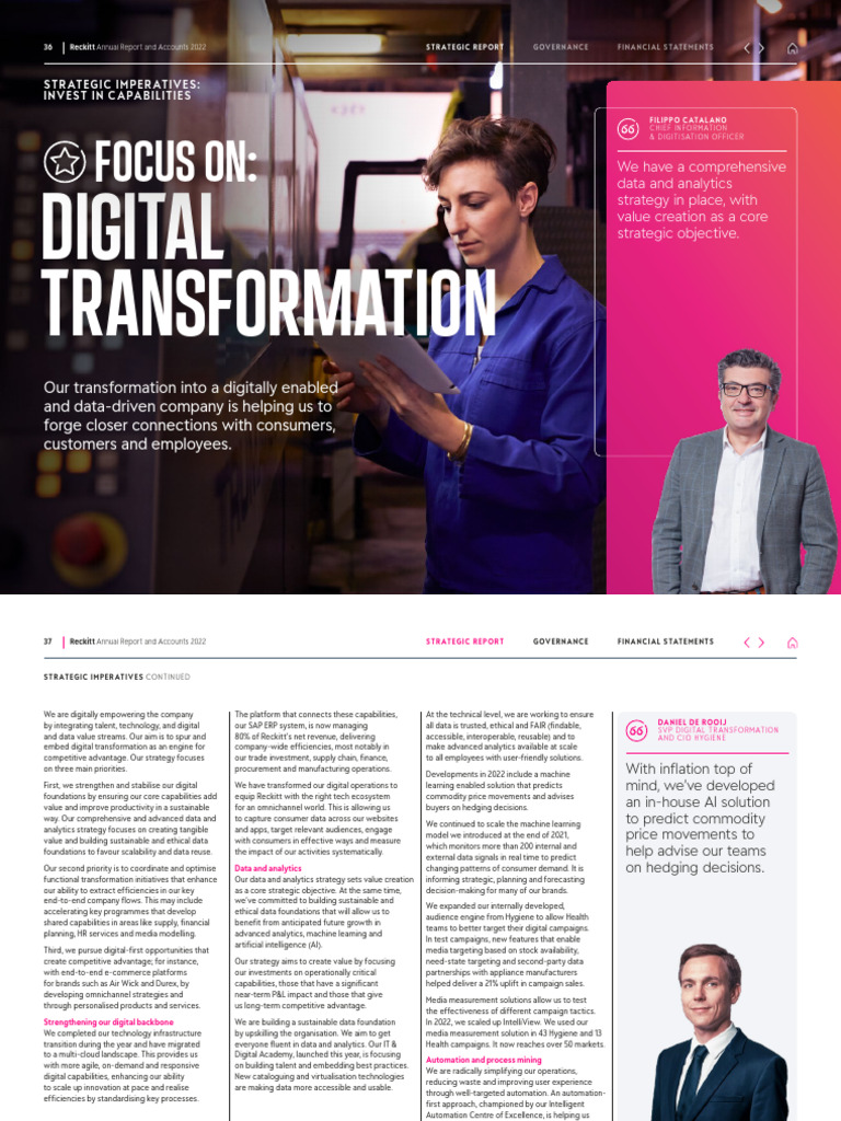 Reckitt's Digital Transformation Strategy | PDF | Analytics | Automation