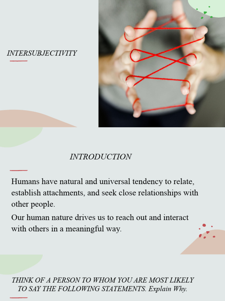 INTERSUBJECTIVITY | PDF | Empathy | Loneliness