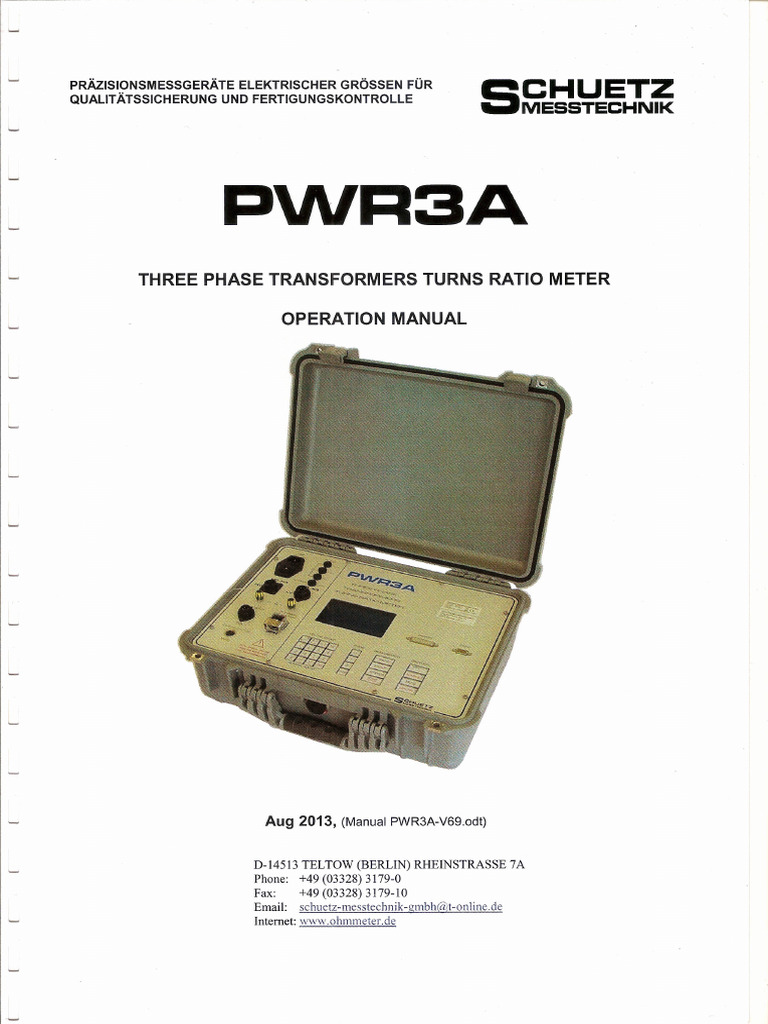 TTR Schuetz | PDF | Mains Electricity | Transformer