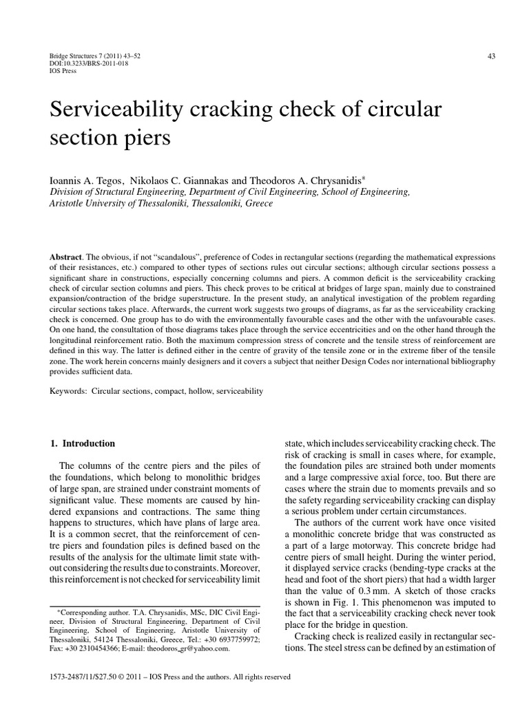 Paper Serviceability Cracking Check of Circular | PDF | Young's Modulus ...