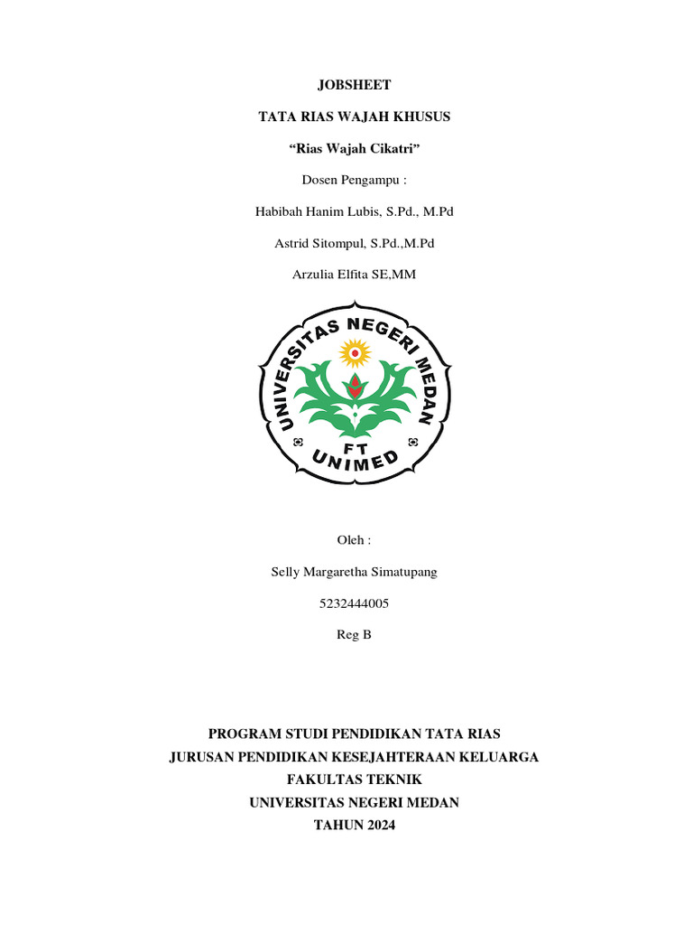 Jobsheet Rias Wajah Cikatri 2024 | PDF | Karier & Perkembangan