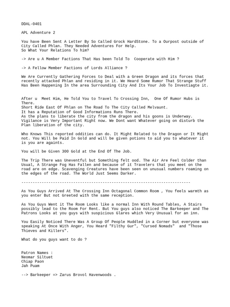 Adventurers Needed in Phlan | PDF
