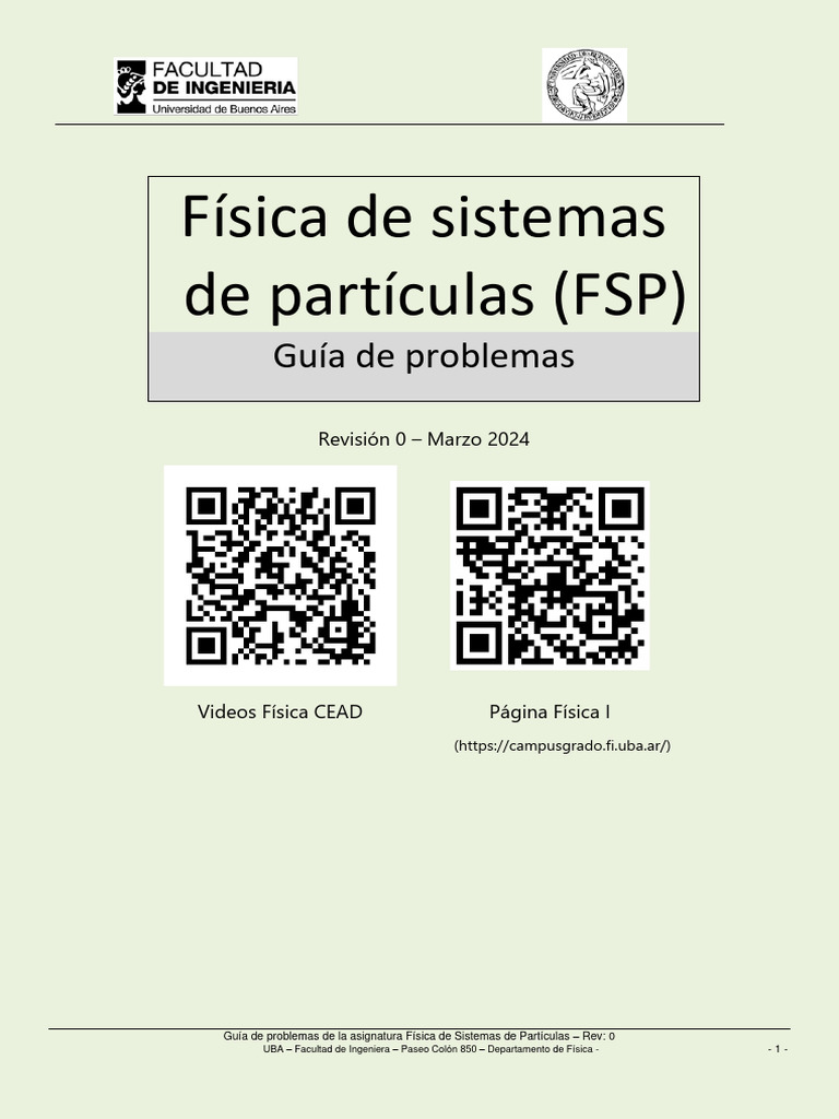 Guia de Problemas FSP | PDF | Velocidad | Aceleración