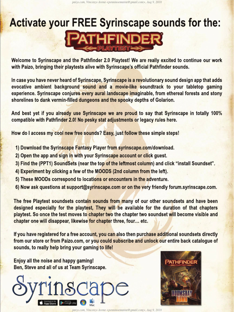 Pathfinder 2.0 Soundscapes | PDF | Games & Activities | Home & Garden