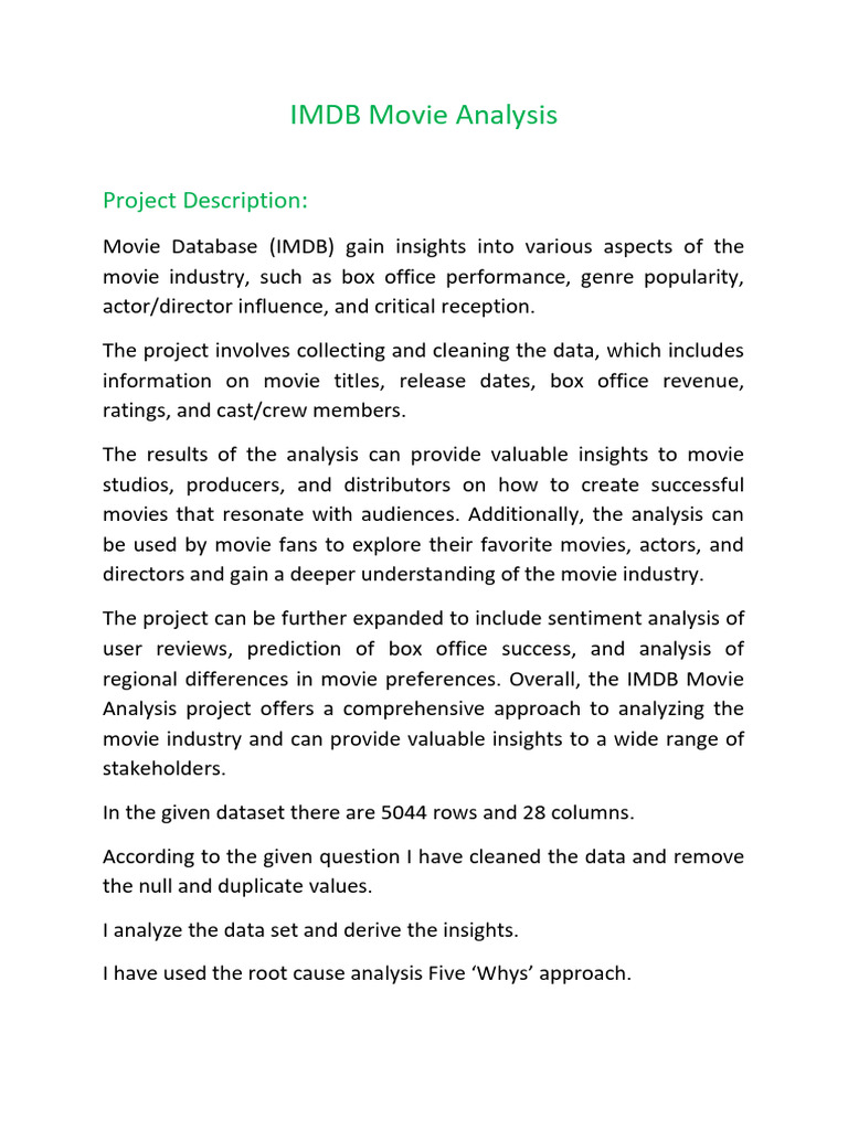 IMDB Movie Analysis1 | Download Free PDF | Data | Data Management