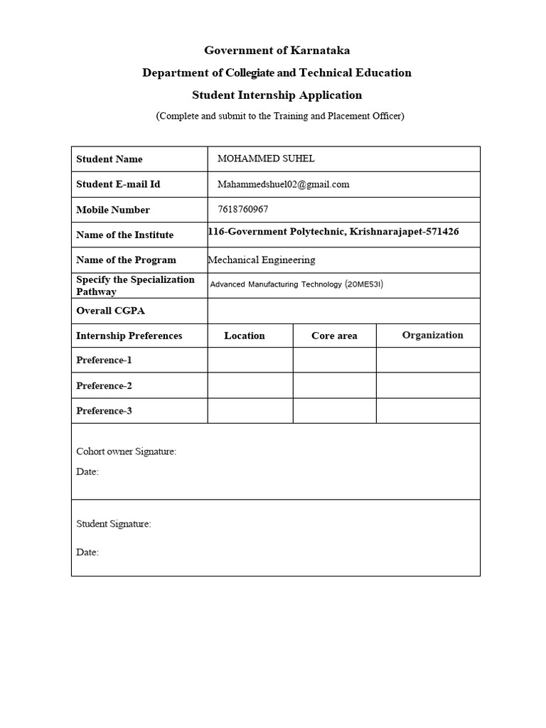 Internship Documents 23 24 Part 1 | PDF | Internship | Job Hunting