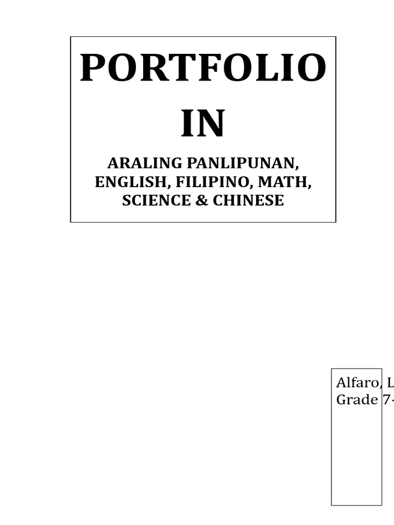 Grades 7 10 Students Portfolio Format | PDF | Evaluation Methods ...