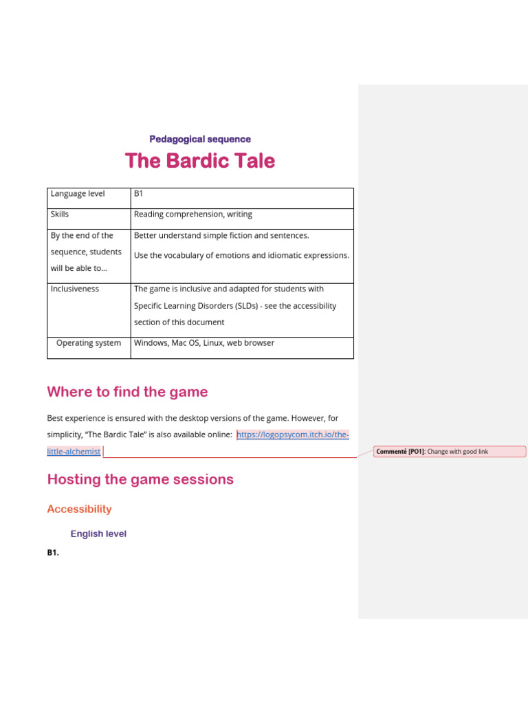 Bardic Tale Pedagogicalsequence | PDF | Grammatical Tense | Anger