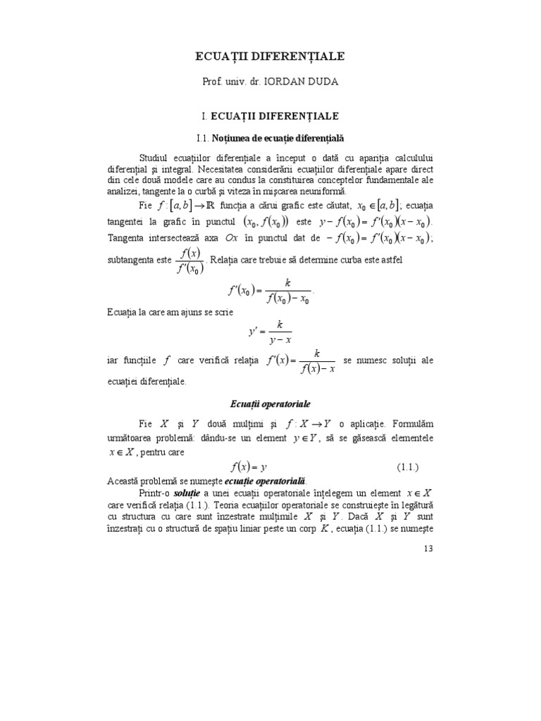Ecuatii Diferentiale | PDF