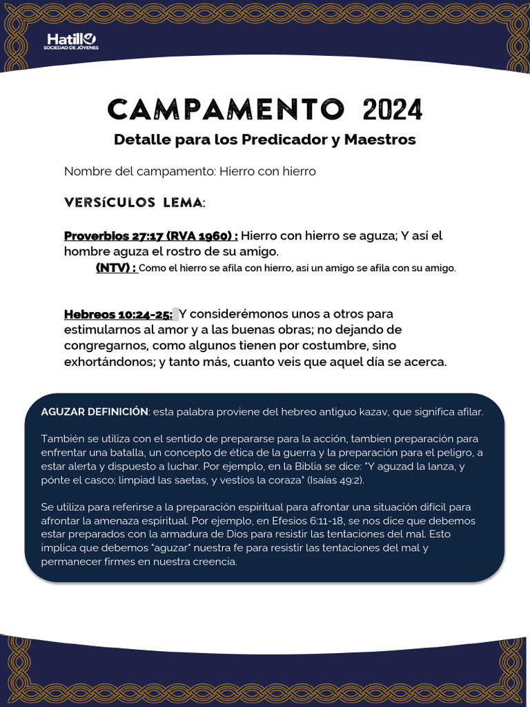 Detalle para Los Predicadores, Campamento 2024 | PDF | Cristo (título) | Oración