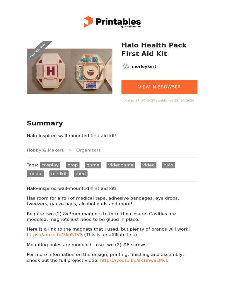 Halo Health Pack First Aid Kit | PDF