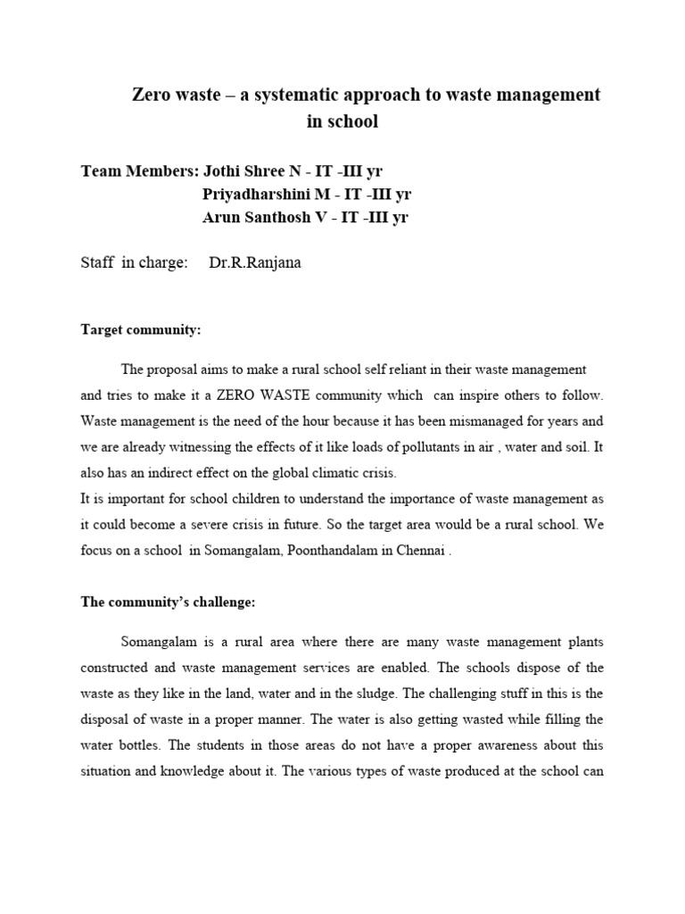 Zero Waste Management in Rural Schools | PDF | Waste | Waste Management