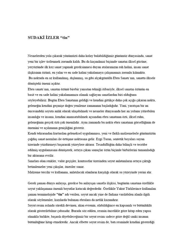 Sudaki̇ İzler - Ezgi̇ Turan | PDF