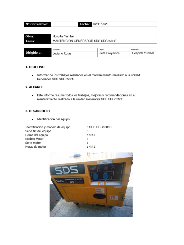 Generador SDS SDG6500S | PDF