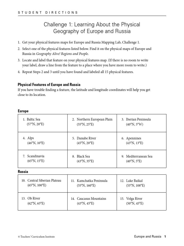 Mapping Lab Challenge 1-2 Questions | PDF | Europe | Geography