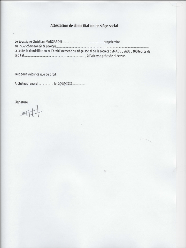 Attestation Domiciliation | PDF