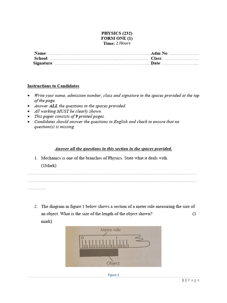 PHYSICS 1 | PDF | Weight | Density
