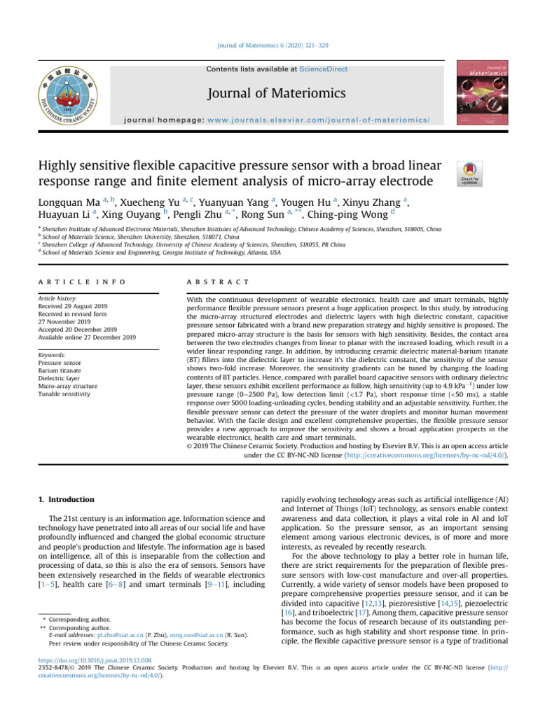 Pressure sensor | PDF | Dielectric | Capacitor