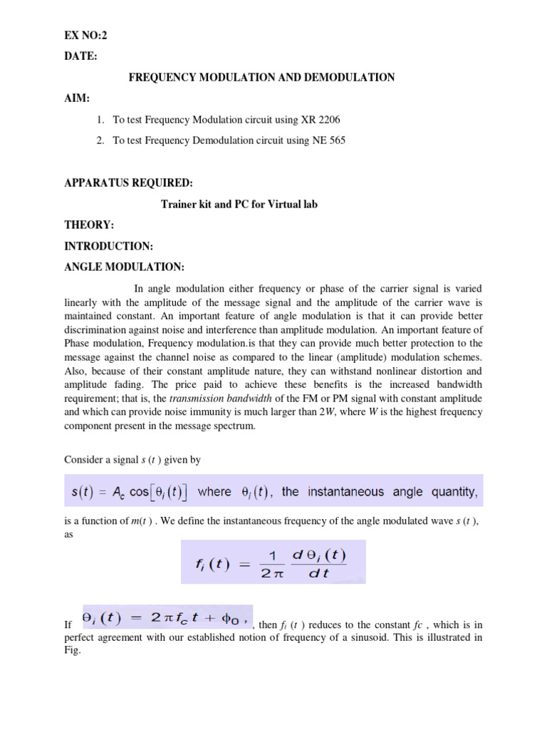 2-FM MOD Demod | PDF | Frequency Modulation | Detector (Radio)