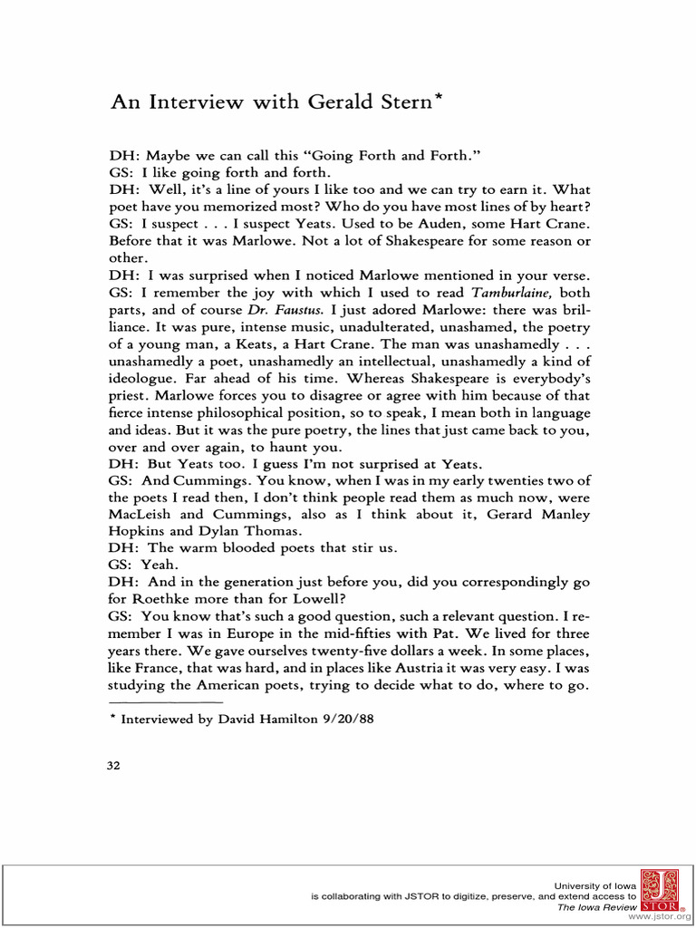 Iowareview 17758 Stern | PDF | Poetry | Bible